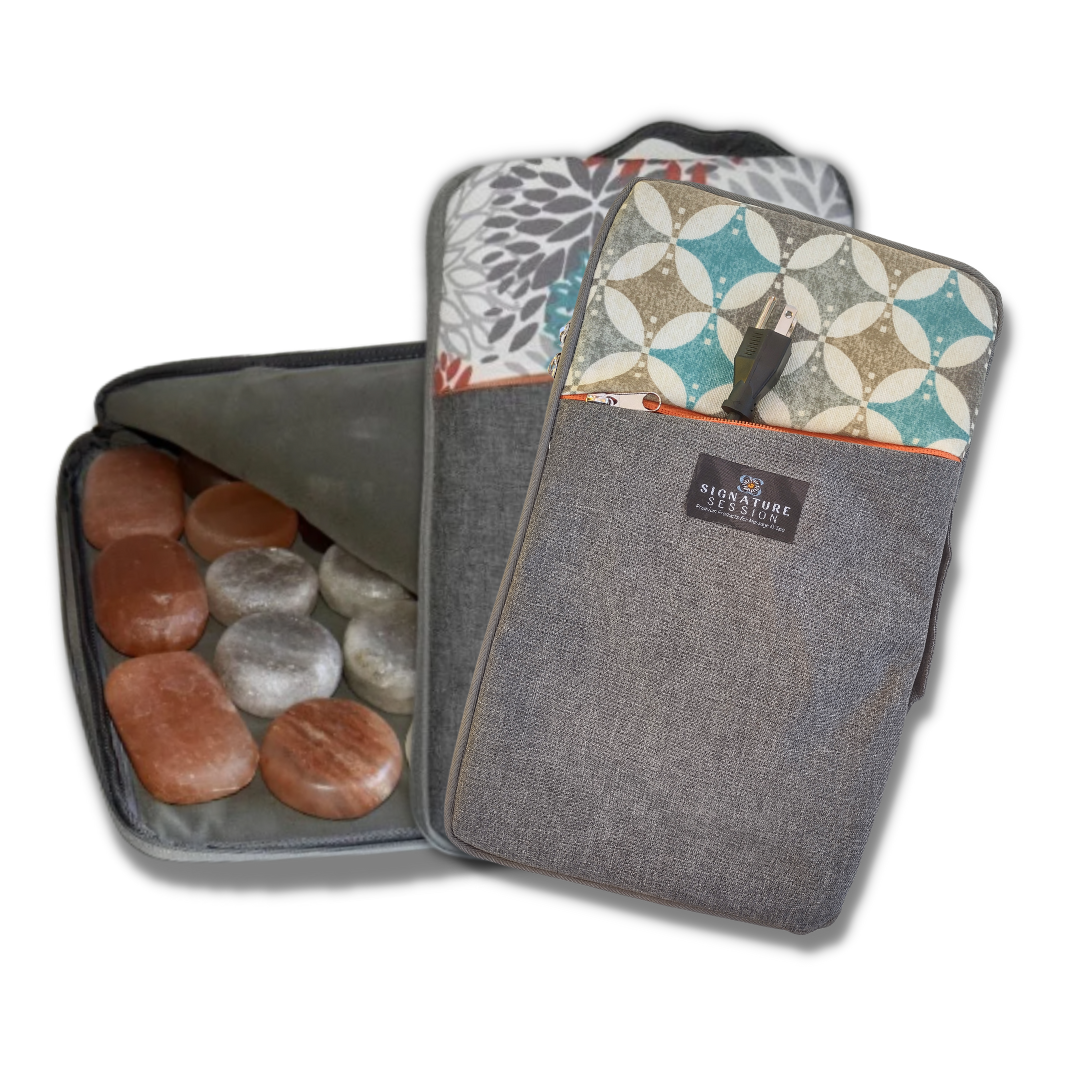 Himalayan Massage Stones and Warming Travel Bag - with 12 Large Stones ...
